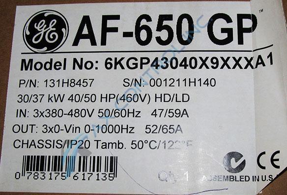 6KGP43040X9XXXA1 In Stock! GE Drives AF-650 GP Drives | 40/50HP(460V ...