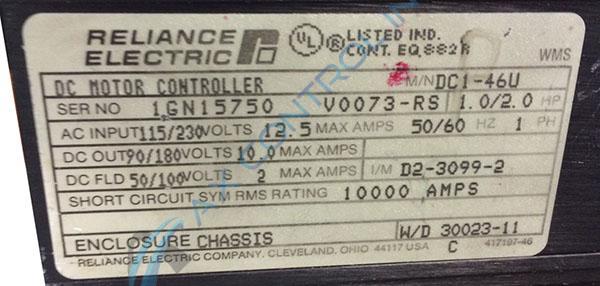 DC1-46U In Stock! Reliance Electric DC1 Drives | DC Motor Control Drive