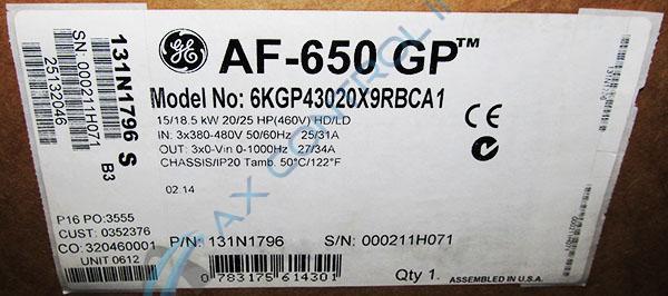 6KFP43020X9XXXA1 In Stock! GE Drives AF-600 Drives | 20HP 460V FP Drive